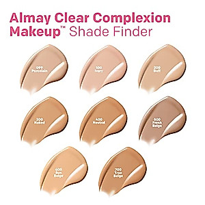 Almay Clear Complexion Acne Foundation Makeup with Salicylic Acid - Lightweight, Medium Coverage, Hypoallergenic, -Fragrance Free, for Sensitive Skin , 200 Buff, 1 fl oz.