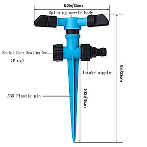 2Pack Garden Lawn Sprinkler, Large Area Covered Lawn, Courtyard, Garden, Roof Cooling. 360 Degree Rotating Sprinkler, Angle Adjustable, No Leakage, Durable.