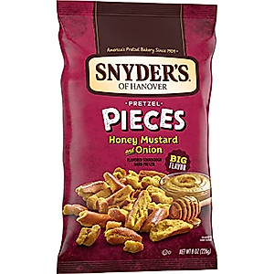 Snyder's of Hanover Pretzel Pieces, Honey Mustard and Onion, 8 oz (Pack of 6)