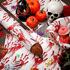 150 Pcs Halloween Wax Paper Sheets Food Dry Wrapping Paper with Blood Pattern Square Waterproof Deli Paper Oil Proof Sandwich Tray Picnic Basket Liners for Halloween Party Kitchen Handmade Supplies