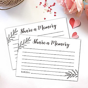 Share a Memory Cards, 50 Cards, Memory Card for Celebration of Life, Graduation, Wedding, Retirement, Going Away Party, 4inch x 6inch, White