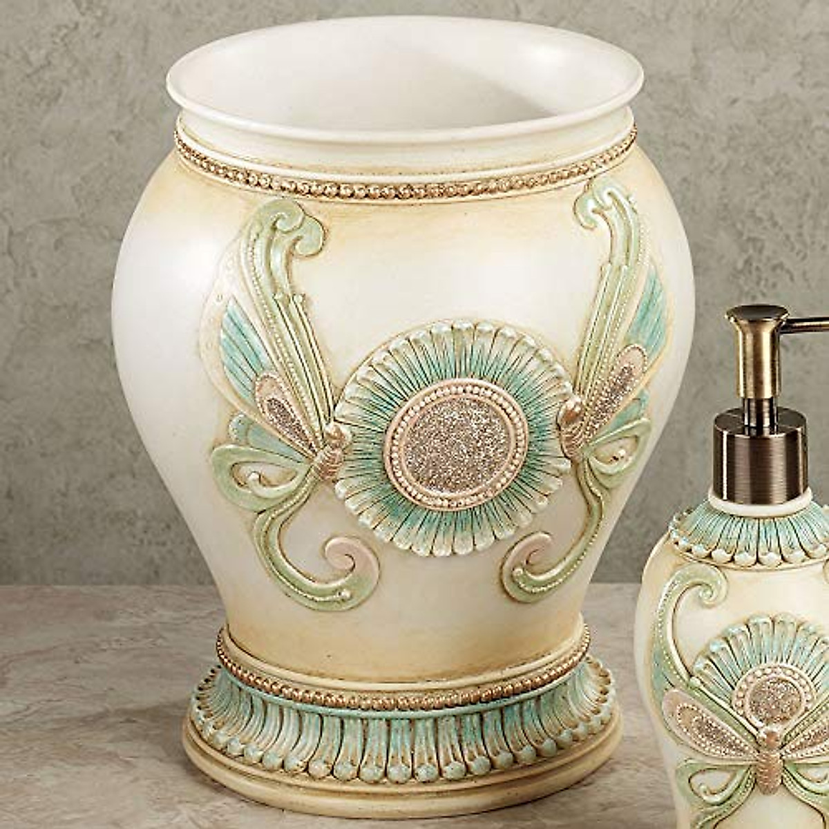 Touch of Class Butterfly Ballet Wastebasket Aqua