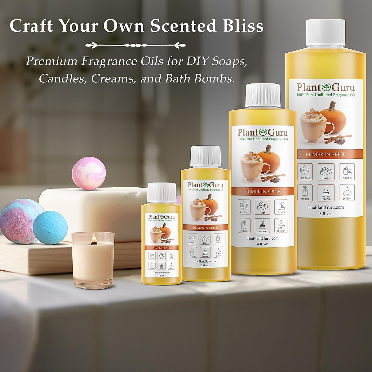 Pumpkin Spice Fragrance Oil, 4 fl. oz., Scented Oil for DIY Soap Making, Candles, Bath Bombs, Potpourri, Reed Diffusers, Aromatherapy, and More