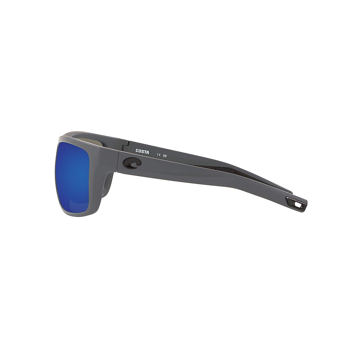 Costa Del Mar Mens Broadbill Square Sunglasses, Matte Grey/Blue Mirrored Polarized-580G, 61 mm