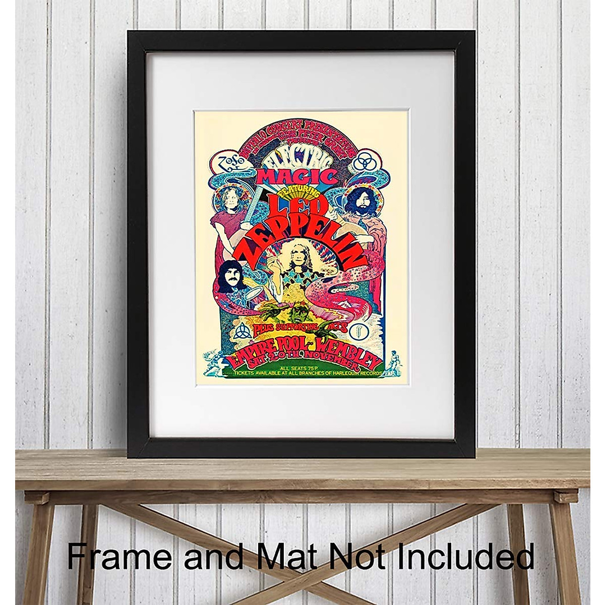 Led Zeppelin Poster - 8x10 Psychedelic Room Decor - Led Zeppelin Gifts - Concert Posters - The song Remains the Same - Pshycadellic Hippie Room Decor for Men, Women, Teens - Dorm Room Decor