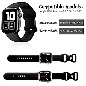 3 Pack Silicone Strap Compatible with Kids Apple Watch Band, Soft Sport Replacement Bands for iWatch Series10 9 8 7 6 5 4 3 2 1 SE 38mm 40mm 41mm 42mm, Boy Girl Small Wrists-Black+NavyBlue+SkyBlue
