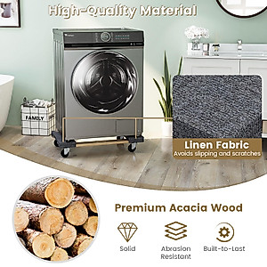 S AFSTAR 4 Wheel Dolly Cart, 1000 LBS Moving Cart, 30.5" x 18.5" Furniture Dolly with 4 Universal Wheels & Cut-out Handle, Non-Slip Heavy-Duty Mover Dolly for Washing Machine House Moving (1-Pack)