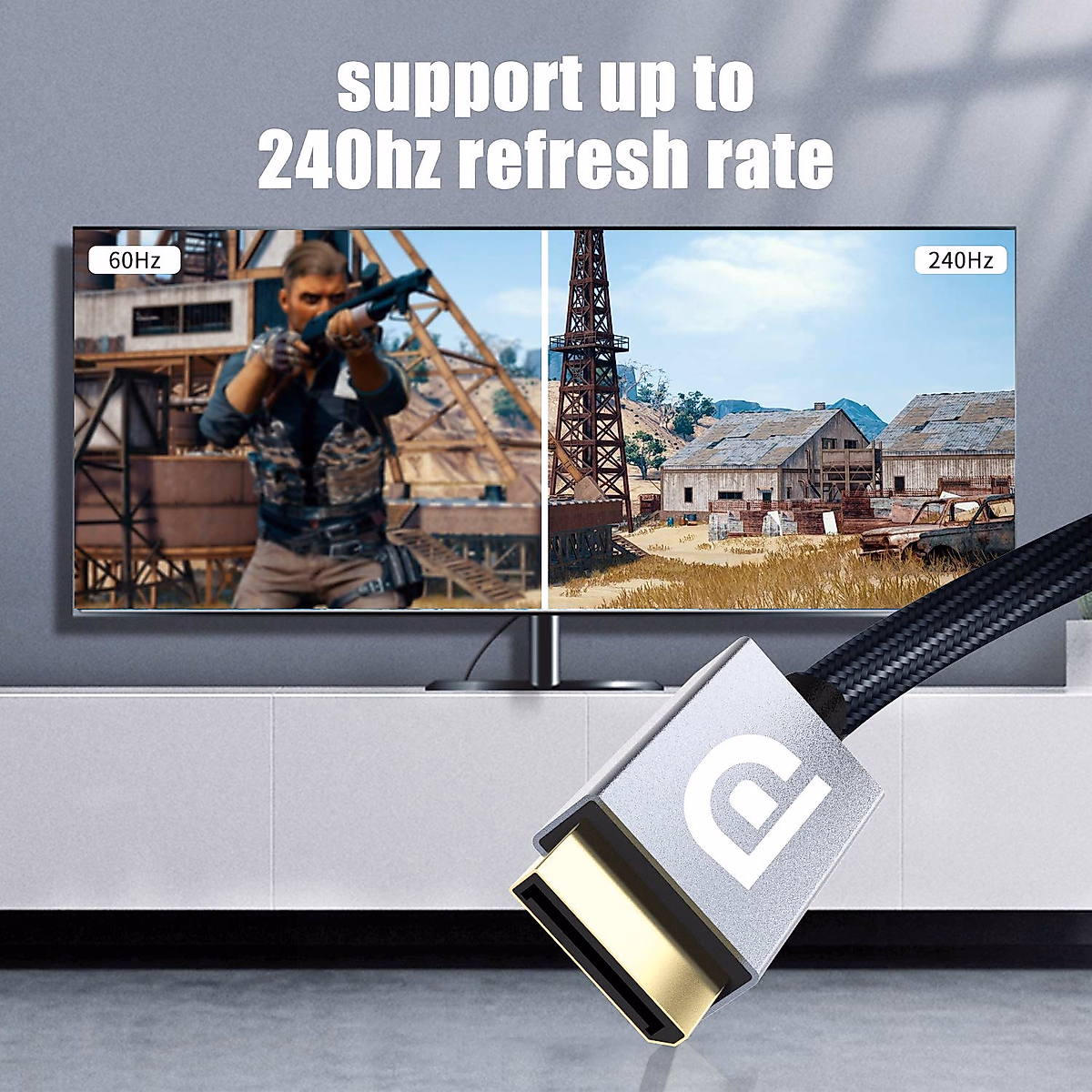 Mytrix 8K DisplayPort Cable, 6.6ft Ultra HD DisplayPort 1.4 Male to Male Nylon Braided Cable, 7680x4320 Resolution, 8K@60Hz, 4K@144Hz, 32.4Gbps, HDP, HDCP for PC, Laptop, HDTV, DP to DP Cable (2M)