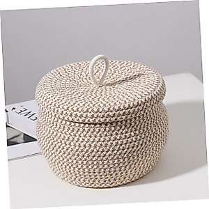 CAXUSD Rope Storage Basket Toilet Paper Basket Baskets with Lids Laundry Baskets Snack Trays Laundry Hamper Rope Basket Tablescape Decor Key Basket Jute Rope Cotton Rope Baby Fruit Basket