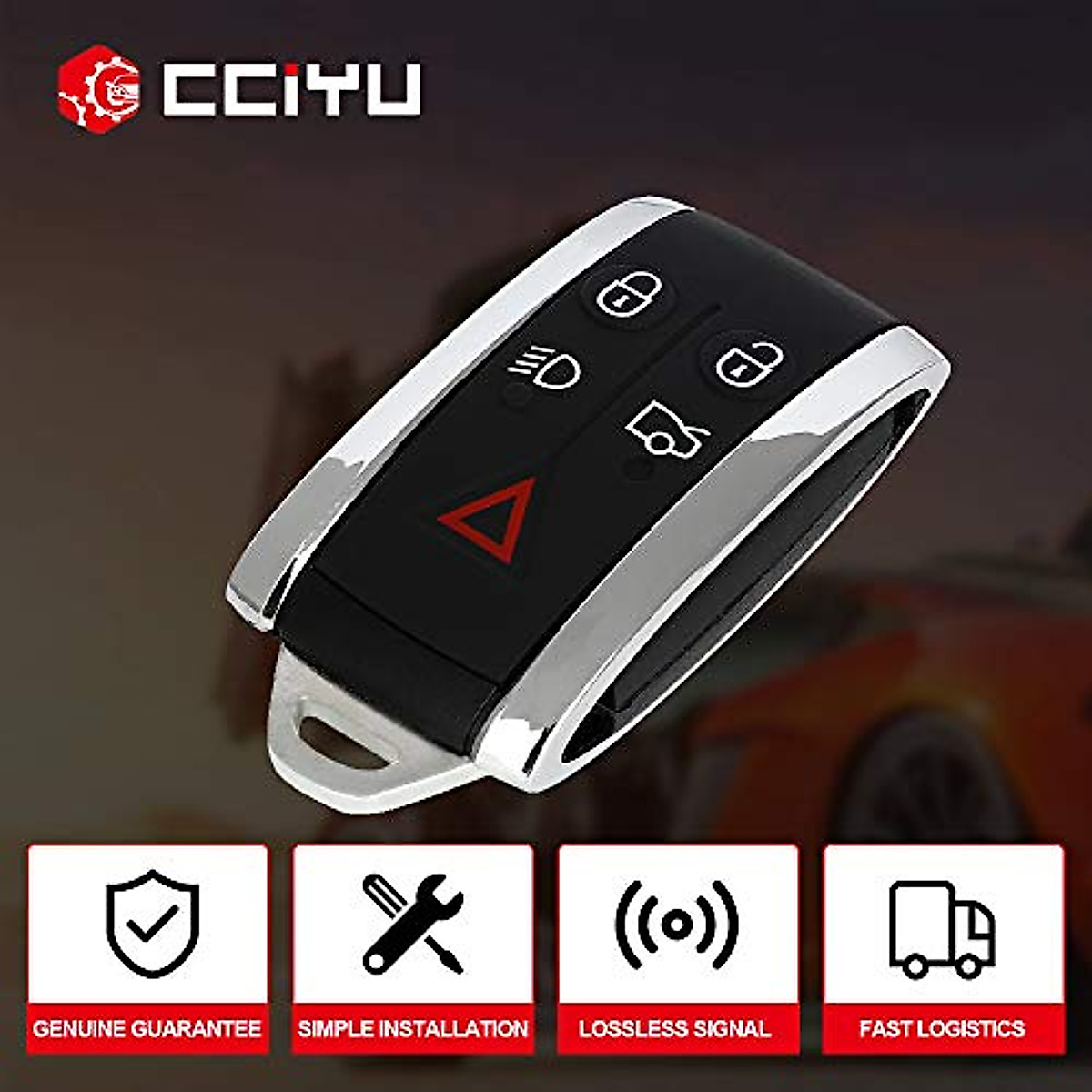 cciyu 1 X Flip Key Fob Uncut Blade (SHELL CASE) 5 Buttons Replacement for 07-15 for Jaguar XF XK8 XKR XK Keyless Entry Remote for Smart Key W/Insert with FCC: KR55WK45694 KR55WK49244