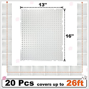20 Pcs Cat Repellent Outdoor Indoor Mat Clear Cat Scat Mat Plastic Cat Deterrent Cat Repellent Mat with Spikes Furniture Plant Protectors from Cats Dogs Birds, 16 x 13 Inches