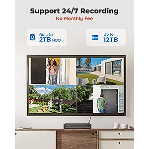 REOLINK 8CH 5MP Home Security Camera System, 6pcs Wired 5MP Outdoor PoE IP Cameras with Person Vehicle Detection, 8MP 8CH NVR with 2TB HDD for 24-7 Recording, RLK8-410B6-5MP