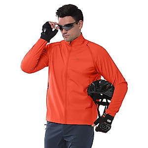33,000ft Men's Cycling Jacket Long Sleeve, Waterproof Running Bike Vest Outerwear Reflective Windproof Sleeveless Jacket