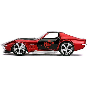 Jada Toys DC Comics 1:32 Harley Quinn 1969 Chevy Corvette Stingray Die-cast Car, Toys for Kids and Adults