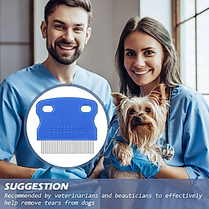 10 Pieces Tear Stain Remover Comb Dog Flea Comb Pet Grooming Comb Stainless Steel Teeth with Plastic Handle for Medium and Small Dogs Cats Removing Flea Dandruff Flakes and Stain