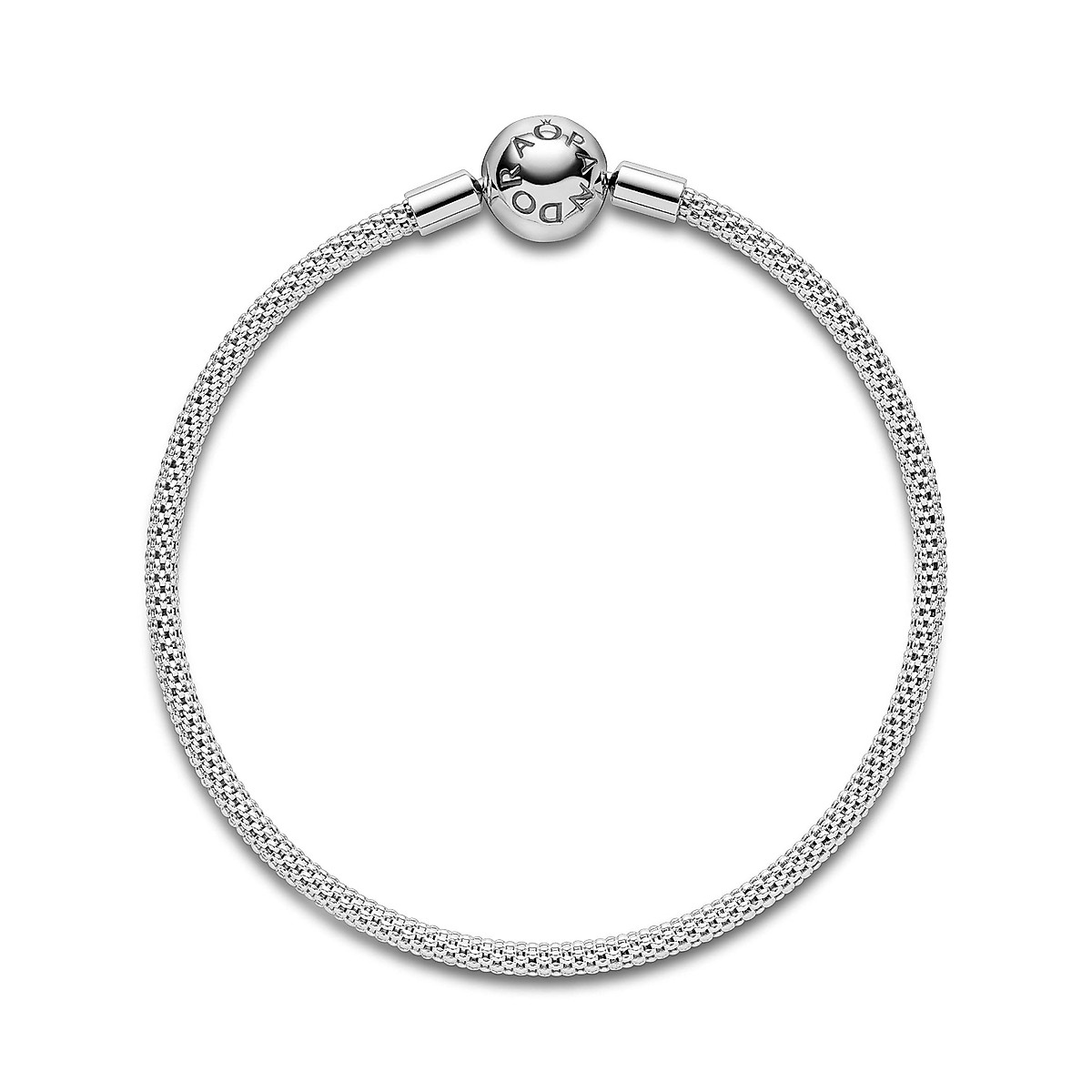 PANDORA Moments Mesh Bracelet - Sterling Silver Charm Bracelet for Women - Compatible Moments Charms - Features Sterling Silver - Gift for Her - 7.5"