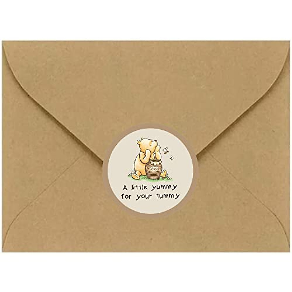 Classic Winnie The Pooh Stickers, A Little Yummy for Your Yummy Stickers, Perfect for Baby Showers, Wedding Favors,Honey Jar, Party Favors 32 PCS
