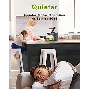 Slow Juicer Machines, SiFENE Cold Press Juicer, Dual Feed Chute Masticating Juicer, Juice Maker Extractor, Easy to Clean, Quiet Motor & Reverse Function, Brush& Recipes Included
