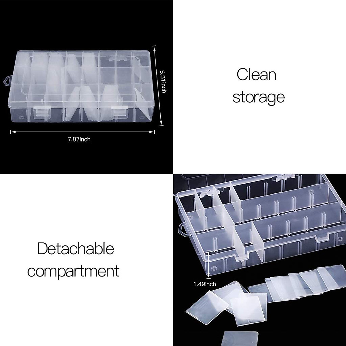 100 Pieces Plastic Cross Stitch Bobbins Plastic Embroidery Floss Bobbins and Embroidery Organizer Box for Cross Stitch Craft DIY Sewing Storage Compartments Jewelry Storage Box