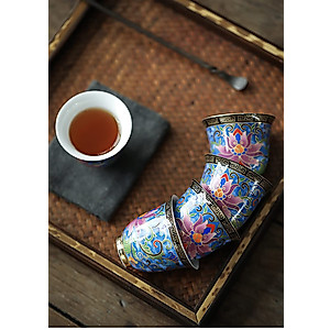 GUCTAY Traditional Chinese Tea Cup Asian cup Single tea cup Ceramic tea cup Kung Fu Tea Cup Porcelain teacup