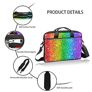 Rainbow Pattern Laptop Computer Bag Waterproof Shoulder Messenger Bag 13-15 inch Durable Laptop Tote Bag with Shoulder Strap Handle Lightweight Crossbody Briefcase