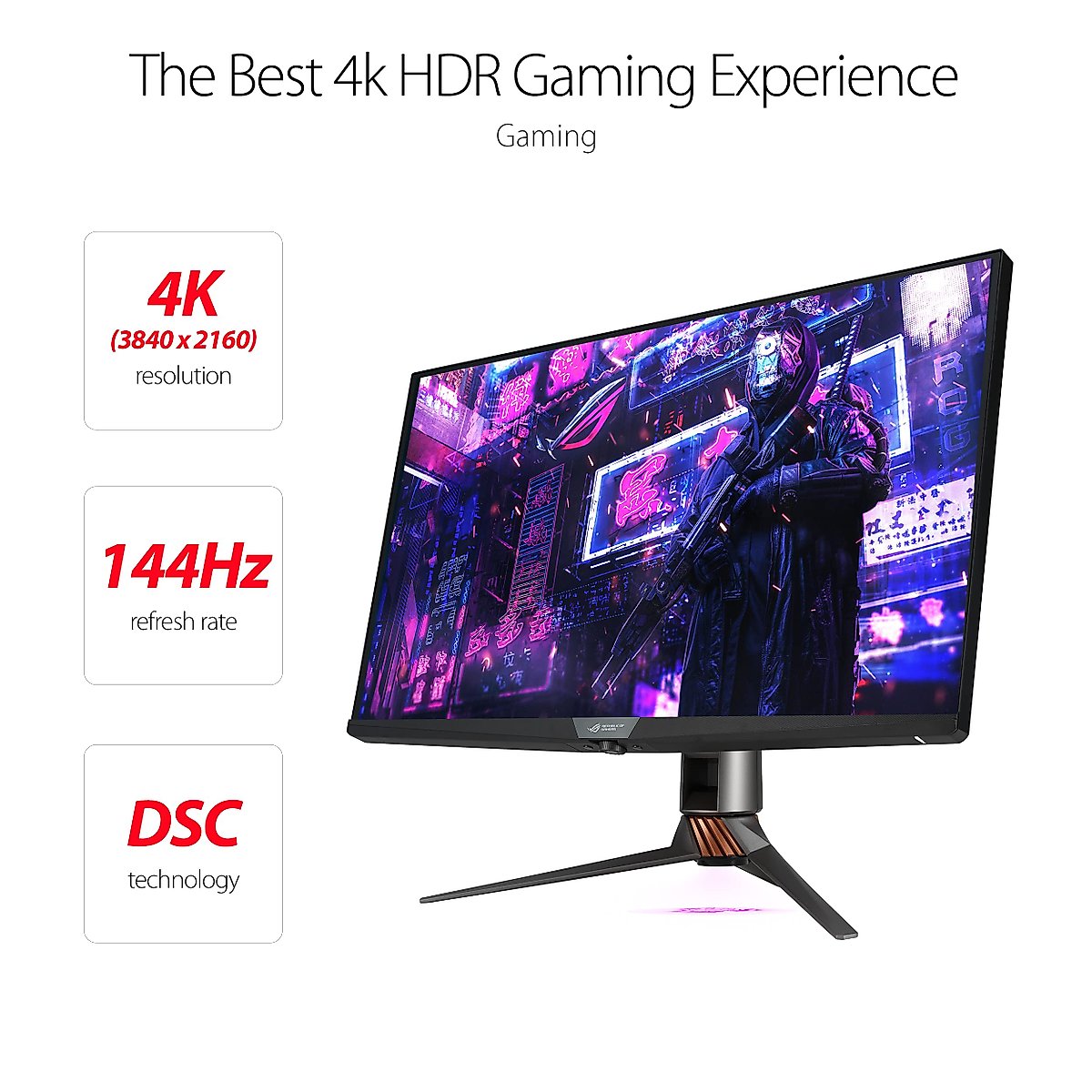 ASUS ROG Swift 32” 4K HDR Gaming Monitor - 144Hz DSC, UHD (3840 x 2160) PC Monitor, Mini-LED IPS with G-SYNC Ultimate, Local Dimming, Ideal for Desktop and Computer Monitor Black - - PG32UQX