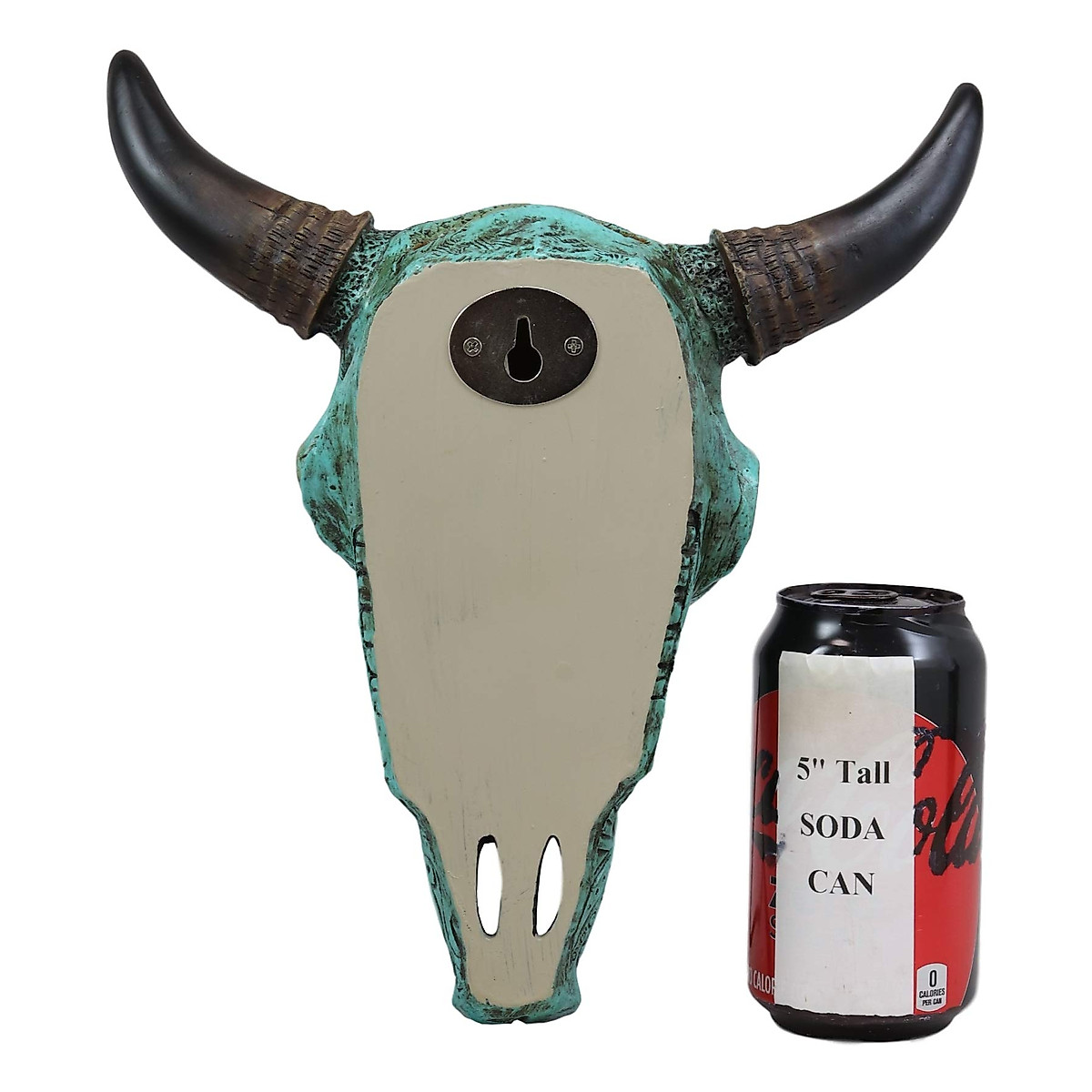 Ebros 10" Wide Western Southwest Steer Bison Buffalo Bull Cow Horned Skull Head Turquoise Silver Heart With Scroll Lace Design Wall Mount Decor Native Indian Sacred Animal Totem Bust Skulls
