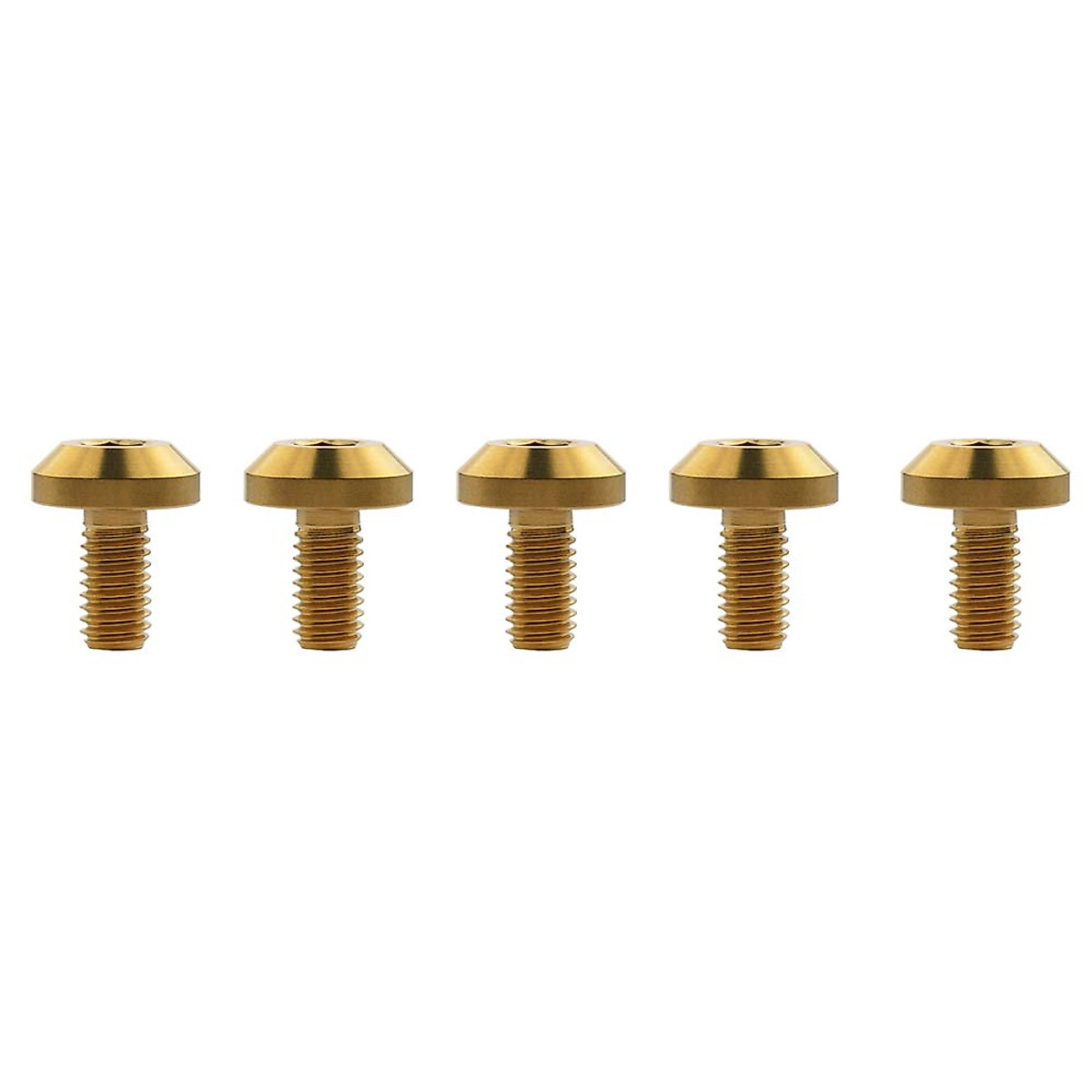Yaruijia Titanium Bolts M6x12 15 20 25 30 35 mm Umbrella Head Allen Screws Pack of 5 (M6x12mm, Gold)