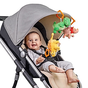 TUMAMA Stuffed Toys,Hanging Reversible Dinosaur & Egg Plushies Set for Easter Decoration Baby Gym Carseat Crib,Soft Plush Animal Toy for Kids Toddlers Boys Girls,3PCS