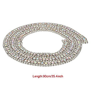 Ribbon, Easily Bends Mesh Rhinestone, Themed Parties Napkins Ornament Candle Holders for Wedding Cake Stands Birthday Party (Silver AB)