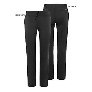 Adar Pro Scrubs for Women - Skinny Leg Yoga Scrub Pants - P7102 - Black - M