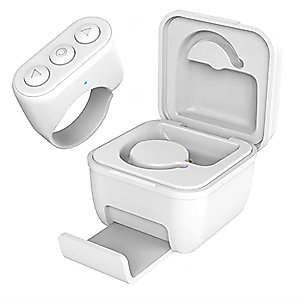 Upgrade TIK Tok Bluetooth Remote Control Page Turner, TUZTUALA 3 in 1 Function Video Scrolling Ring and Camera Shutter Remote and Phone Holder, Compatible with iPhone iPad Android Cell Phone-White