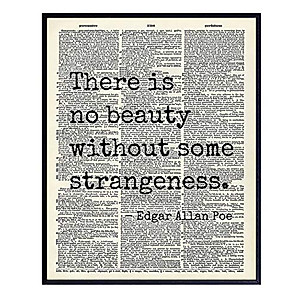 Edgar Allan Poe Quote 8x10 Dictionary Art Wall Decor Picture - Upcycled Vintage Retro Decoration for Home, Office, Apartment, Living Room, Bedroom, Bathroom - Gift for Poetry Fans