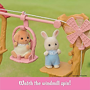 Calico Critters Baby Ropeway Park, Collectible Dollhouse Toy with Sweetpea Rabbit Figure Included, Includes park with slide, windmill and gondola
