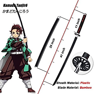 Demon Slayer Anime Sword - 41 Inch - Zenitsu, Tanjirou & Rengoku Styles - With Belt