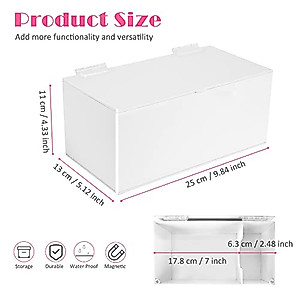 ChengFu Acrylic Magnetic Sanitary Napkin Storage Container, Pad Holder for Period, Pad Holder for Women Bathroom, Pad and Tampon Holder for Bathroom, Sanitary Napkin Dispenser, White