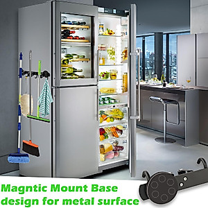 Magnetic Mop Broom Holder Heavy Duty, Strong Magnetic Broom Mop Hanger for Cleaning Tools, Anti-slip Wall Mounted Magnetic Broom Holder Rack for Laundry Garage Kitchen Workshops Shed