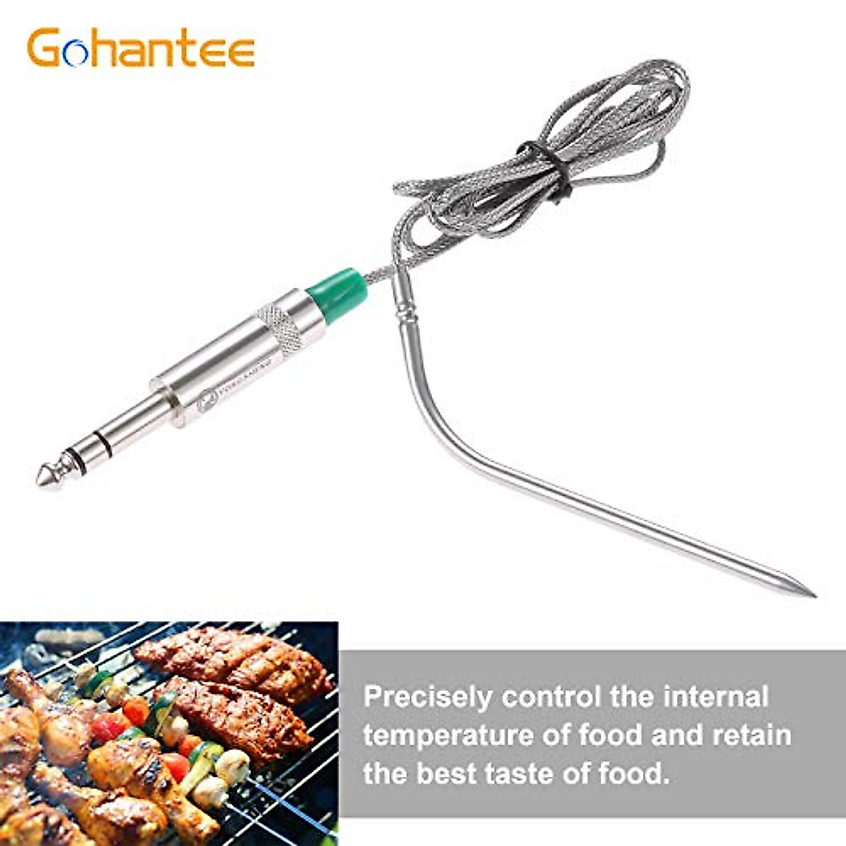 High-Temperature Meat Temperature Probe Replacement for Green Mountain Grill/GMG Pellet Grills, Compatible with Jim Bowie Daniel Boone Choice, Davy Crockett Grills GMGP-1035/GMGP40