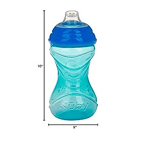 Nuby Clik-It Soft Spout No-Spill Easy Grip Sippy Cup for Boys - (3-Pack) 10 Oz - 6+ Months