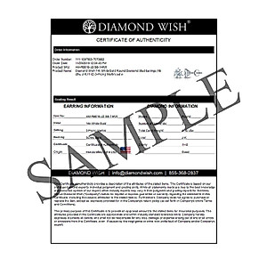 Diamond Wish 3/4 Carat Lab Grown Diamond Round Stud Earrings for Women in 14k White Gold (E-F, VS1-VS2, 0.75 cttw) 3-Prong Martini Setting Screw Back