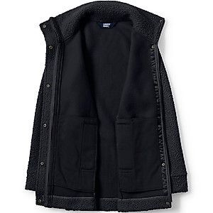 Lands' End Womens Boucle Coat Black Plus 2x