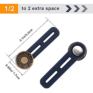6 PCS Pants Extender Button, Luxiv Waistband Extender Buttons for Men and Women, Jeans Waist Extender Metal Buttons No Sew Button for Extender Jeans Pants Collar (2in)