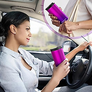 PHREKUDA Travel Mug Coffee Mug Coffee Tumbler with Seal Lid Spill Proof 12oz Stainless Steel Vacuum Insulated for Hot and Cold Coffee Tea Water Gifts for Birthday/Thanksgiving/Christmas (red)