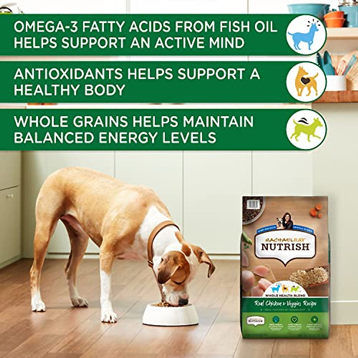 Rachael Ray Nutrish Premium Natural Dry Dog Food, Real Chicken & Veggies Recipe, 40 Pound Bag (Packaging May Vary)