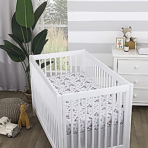 NoJo Jungle Ride Grey, White & Tan, Monkey, Giraffe & Lion Super Soft Fitted Crib Sheet, Grey, White, Tan