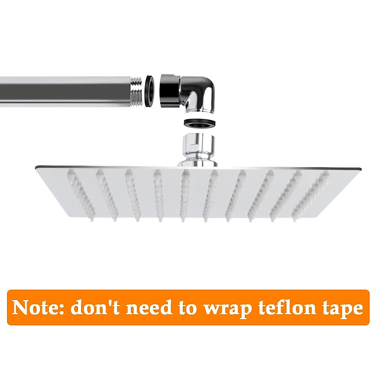 90 Degree Shower Head Elbow Adapter, ZESE Chrome Handhold Shower Arm Extension Elbow Connector for Wall-mounted Shower or Handheld Showerhead