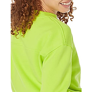 Amazon Essentials Women's Crop Drop Shoulder Sweatshirt (Available in Plus Size), Lime Green, Medium