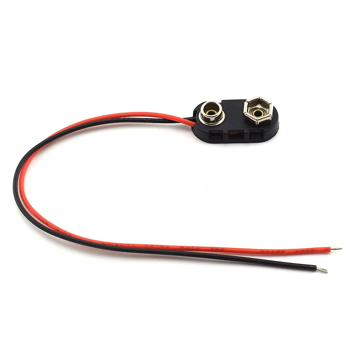 9V Battery Snap Connector, SDTC Tech 6pcs Battery Button Clips with Wire Leads (Black Hard Shell)