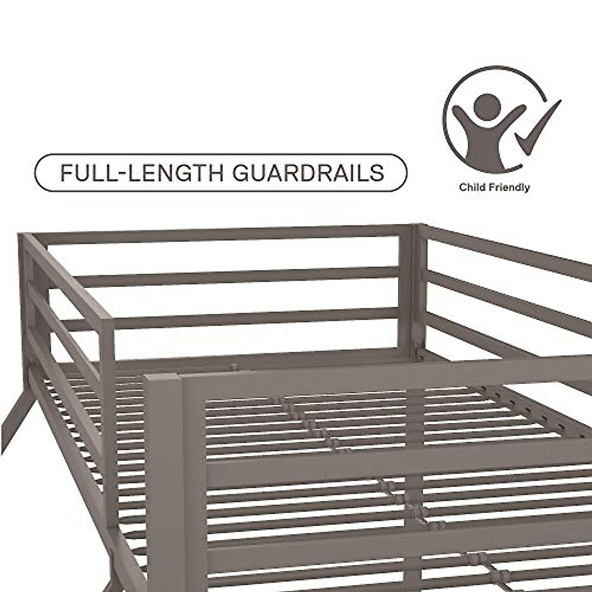 Novogratz 4146429N Maxwell Metal Bunk Bed, Twin over Full