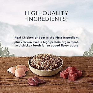 Blue Buffalo Wilderness Trail Toppers Wild Cuts High Protein, Natural Wet Dog Food Variety Pack, Chicken and Beef Bites, 3-oz Pouch, 12 Count